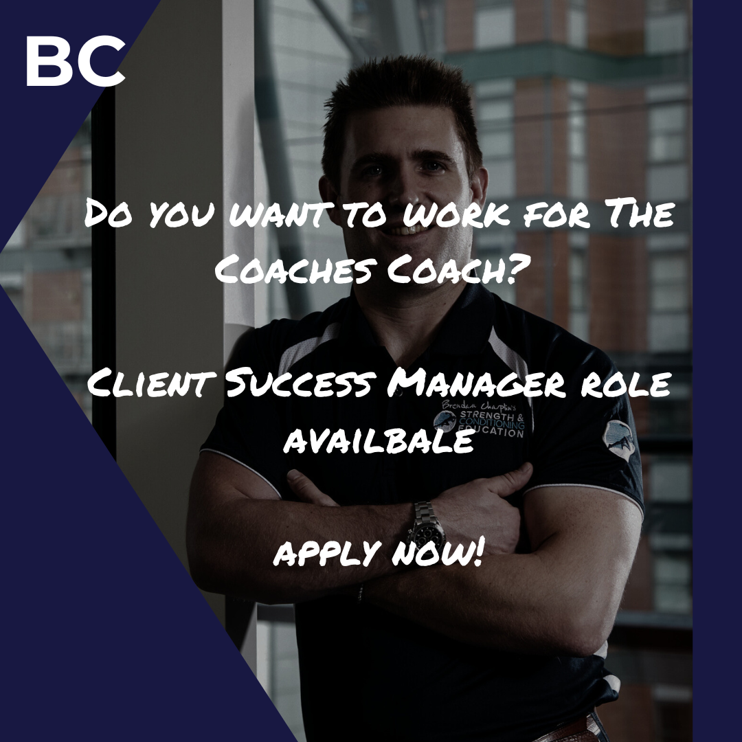Client Success Manager Role - Work for The Coaches Coach - BRENDAN CHAPLIN